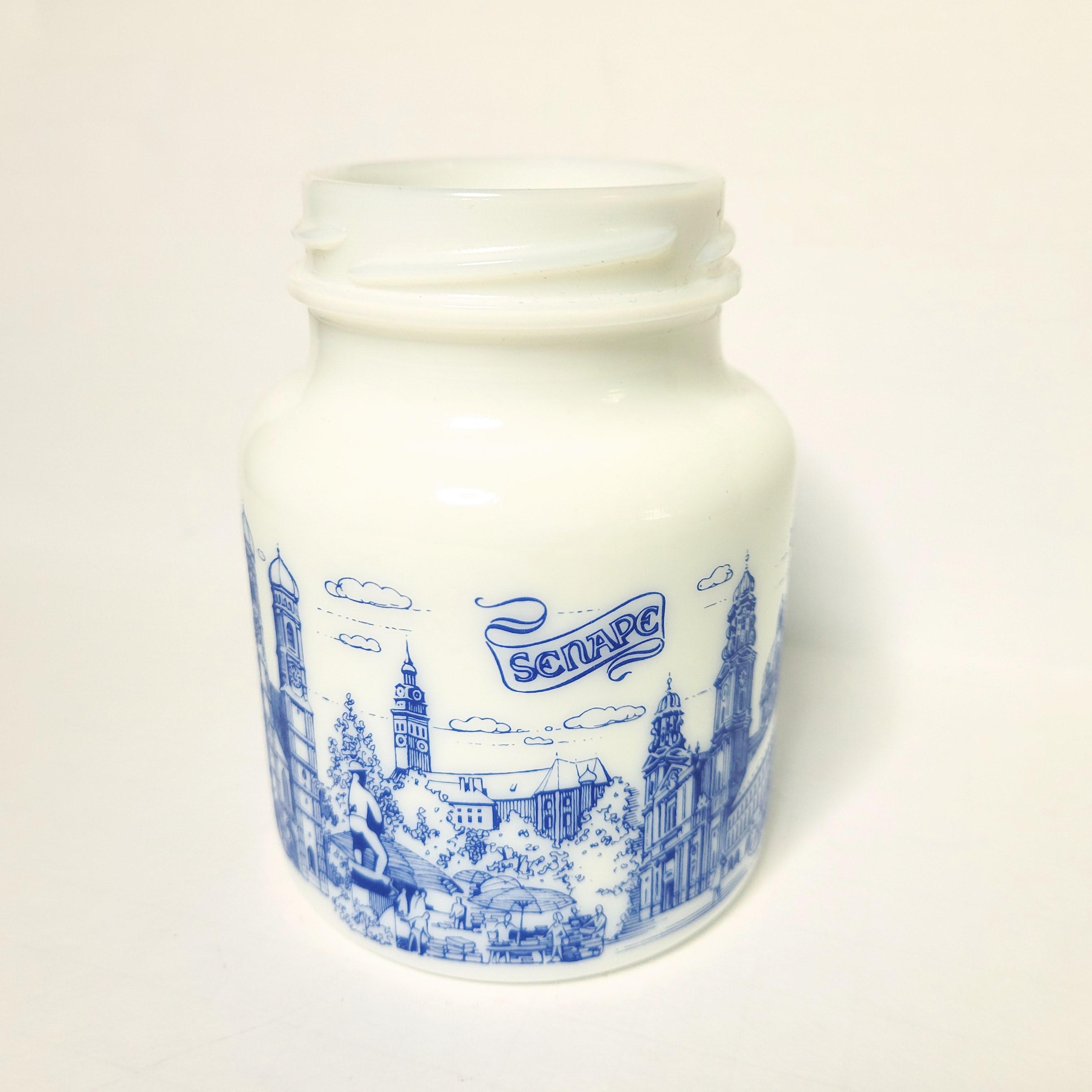 Vintage German White Milk Glass Lidless Mustard Jar