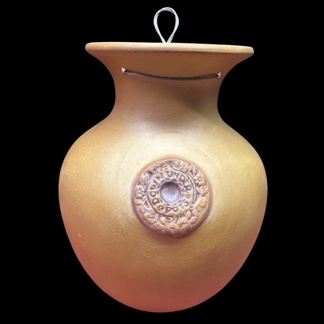 "Down Under Pots" Unpainted Terracotta Clay Upside Down Hanging Planter