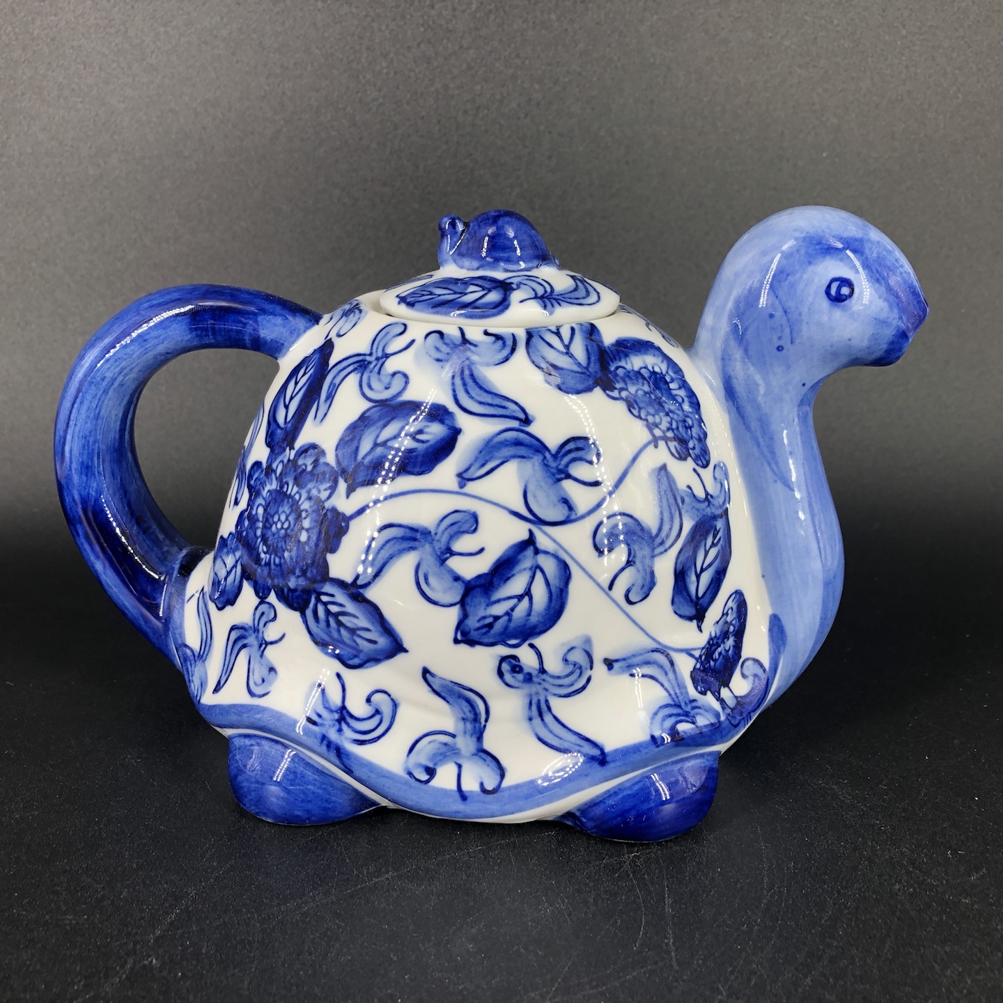 Blue & White Turtle Teapot