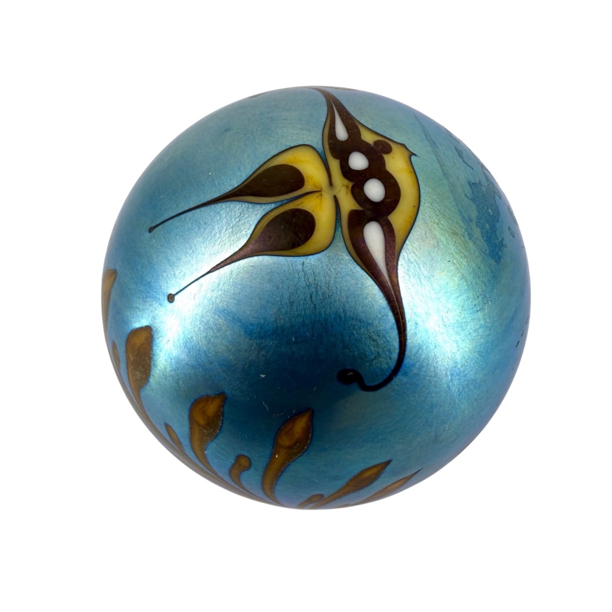 52. Bridgeton Studios Iridescent Aquarium Paperweight Signed