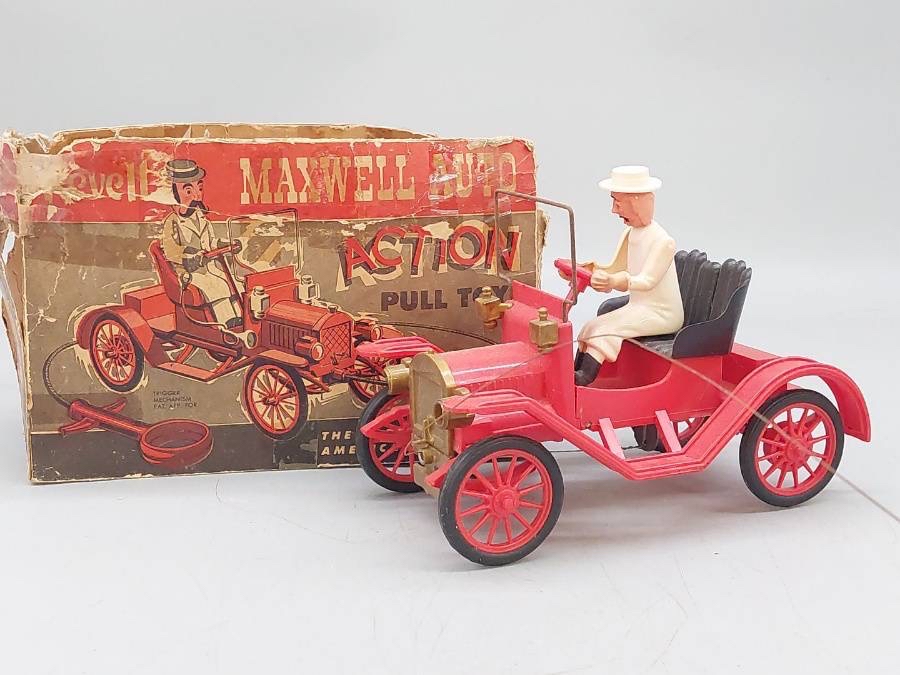 Vintage Revell 1951 Maxwell 1910 Model Auto Action Pull Toy Plastic Car
