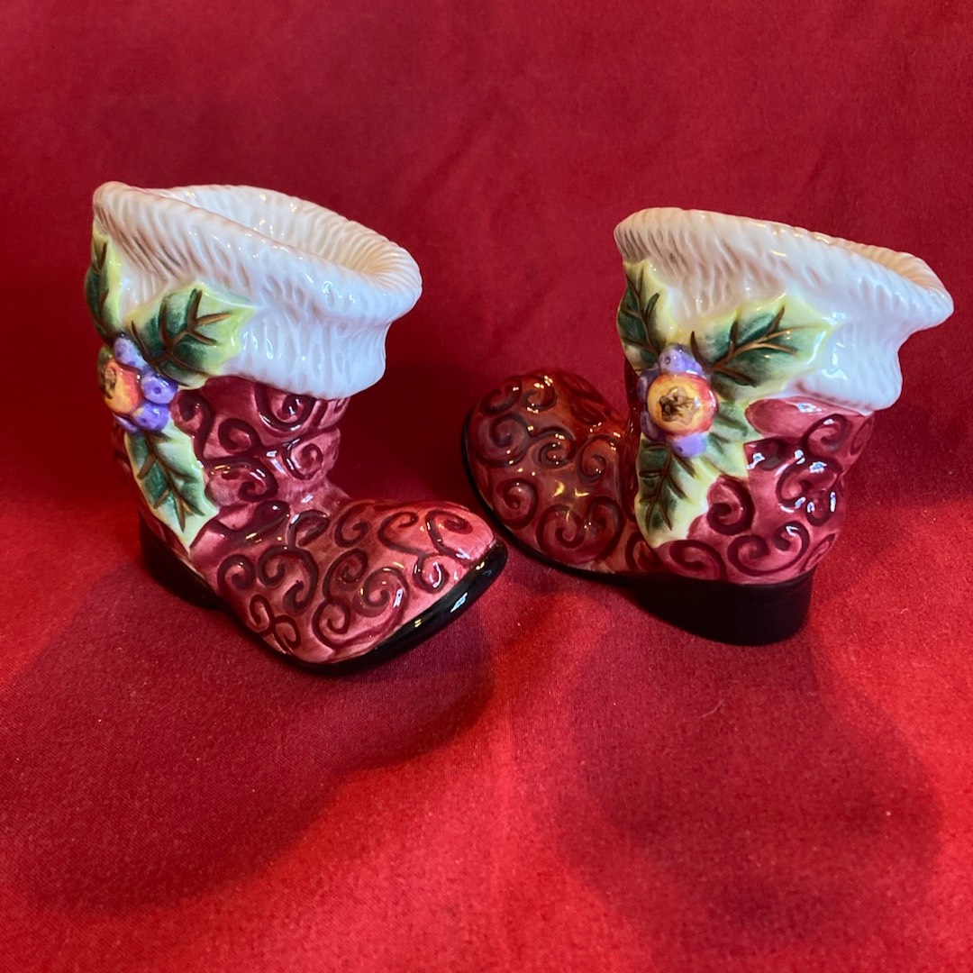 13. VTG Ceramic Stocking S&P Fitz & Floyd Original Box