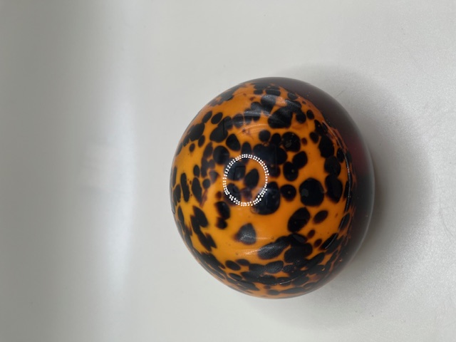 Hand Blown Art Glass Cheetah/Leopard Print Paperweight