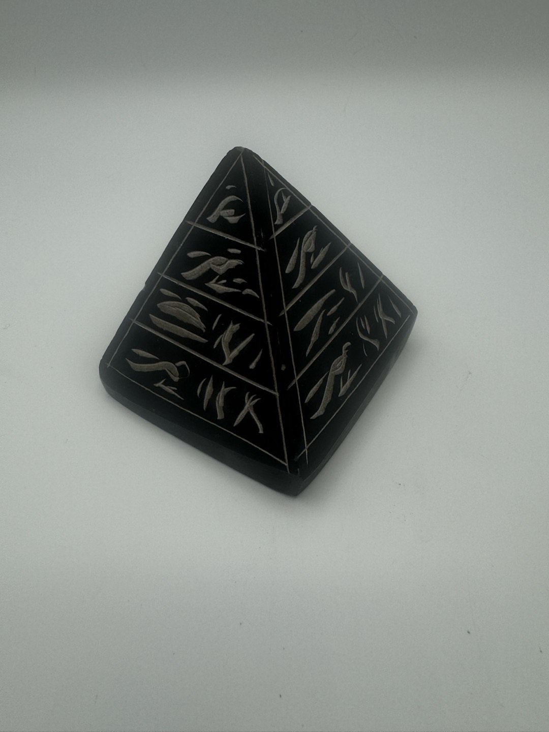 Pier 1 Made In Egypt Hieroglyphics Pyramid Stone Paperweight