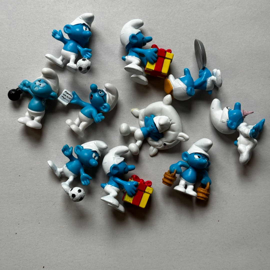 Smurfs Lot Of 10 Plastic Toys Figurines