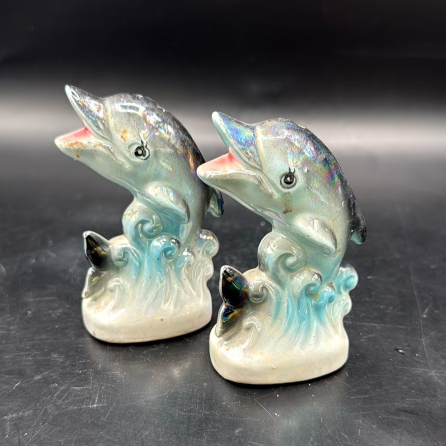 Iridized Dolphin Salt And Pepper Set
