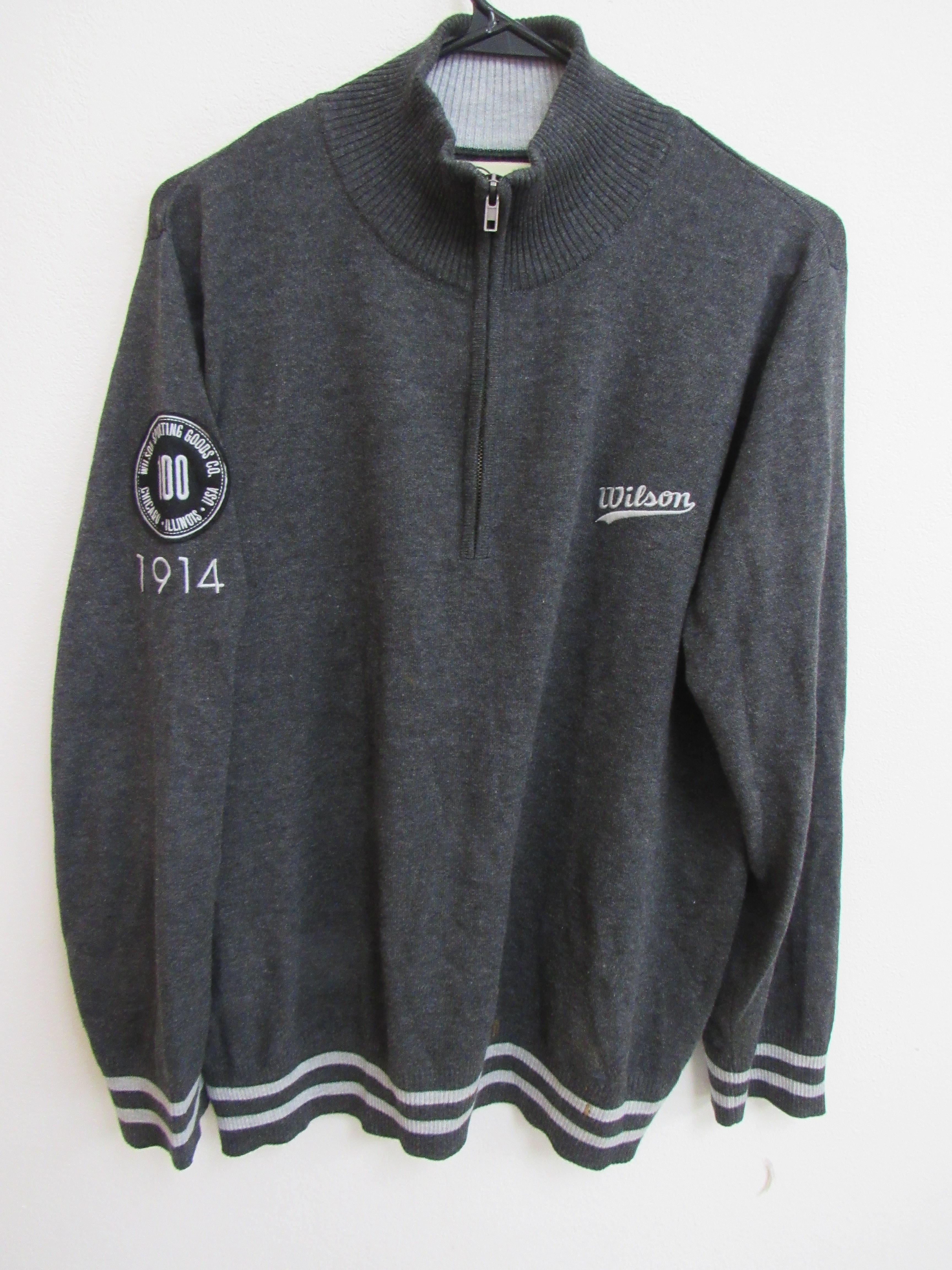 Wilson Sporting Goods Acrylic/Cotton Charcoal Gray 1/4 Zip Pullover XL