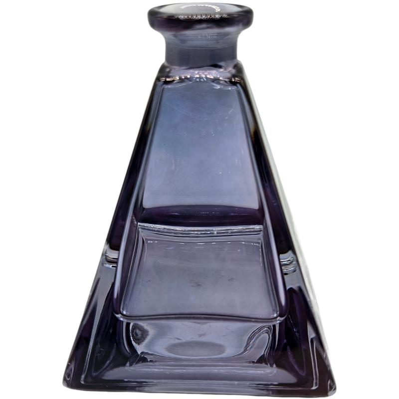 Elegant Purple Glass Pyramid Vase