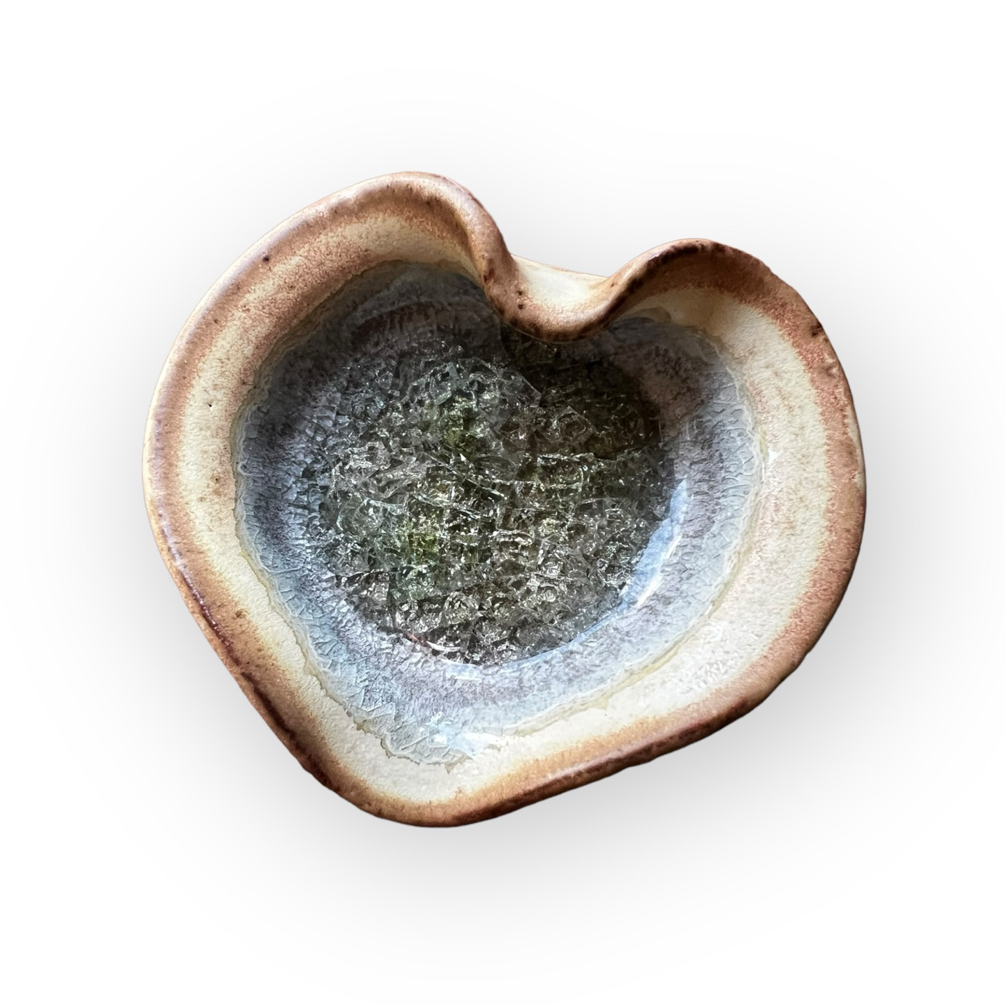 #24 - Glass Infused Pottery Trinket Dish