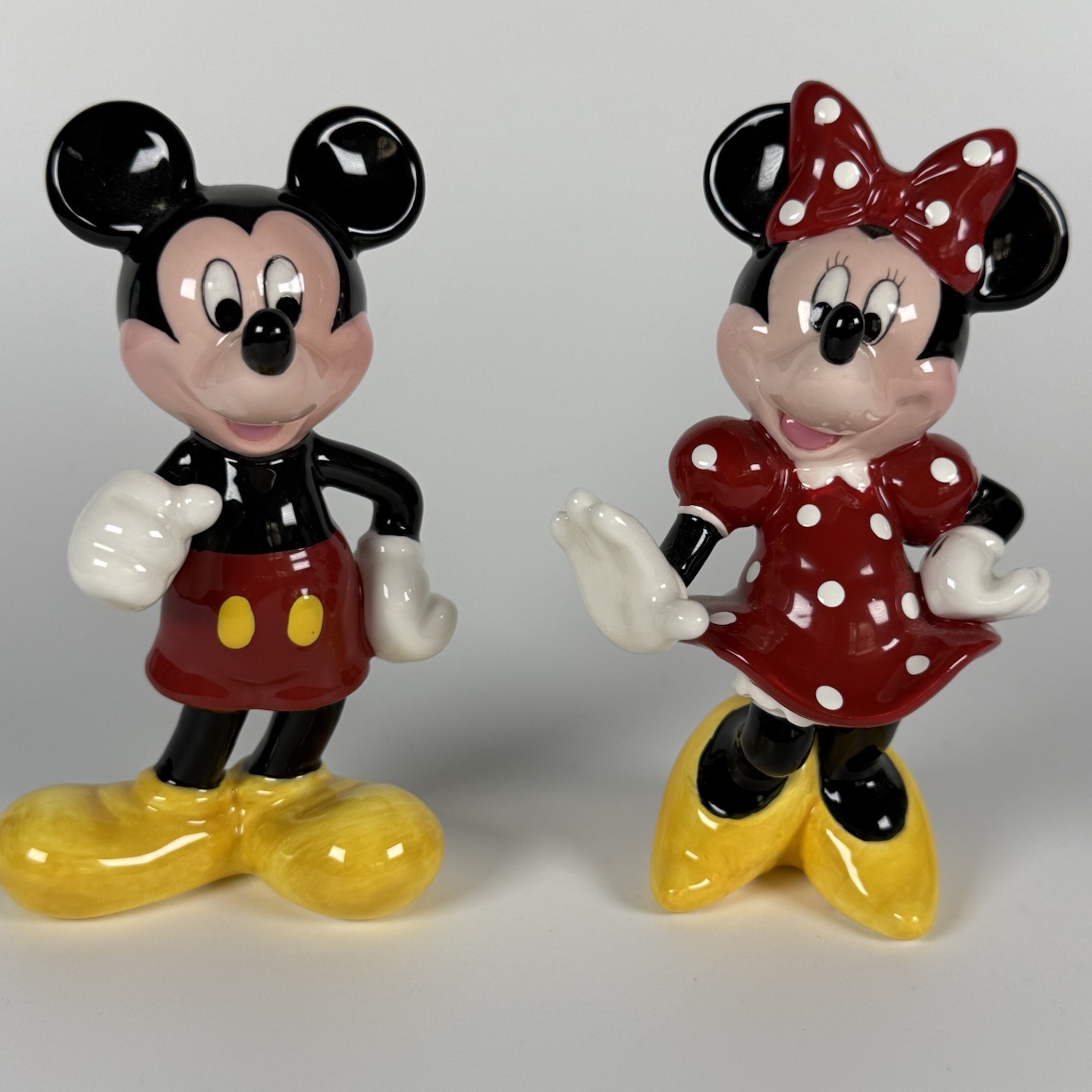 Mickey And Minnie Porcelain Figurines 4” Lot Of 2