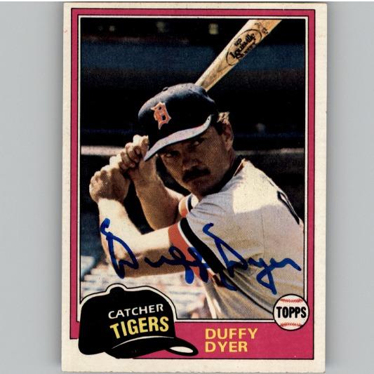 Duffy Dyer Signed Detroit Tigers 1981 Topps Baseball Card #196