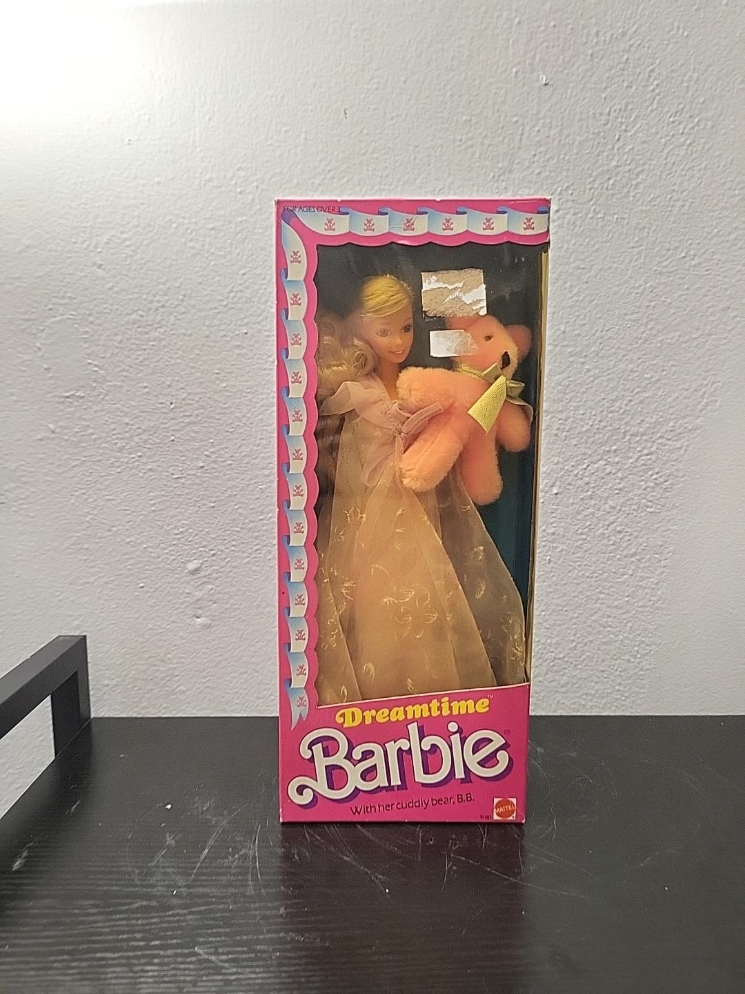 Barbie Dreamtime Doll With Her Cuddly Bear B.B. 1984 Mattel #9180