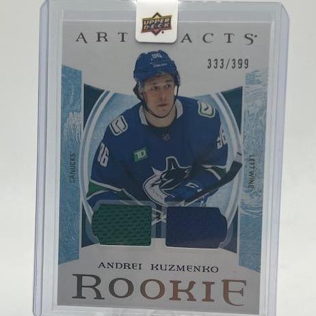 Andrei Kuzmenko 2022-2023 Upper Deck Artifacts Rookie Gold Material ...