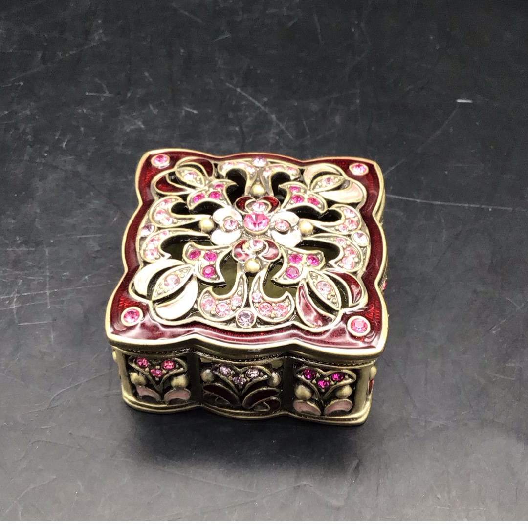 Metal Enameled Trinket Box