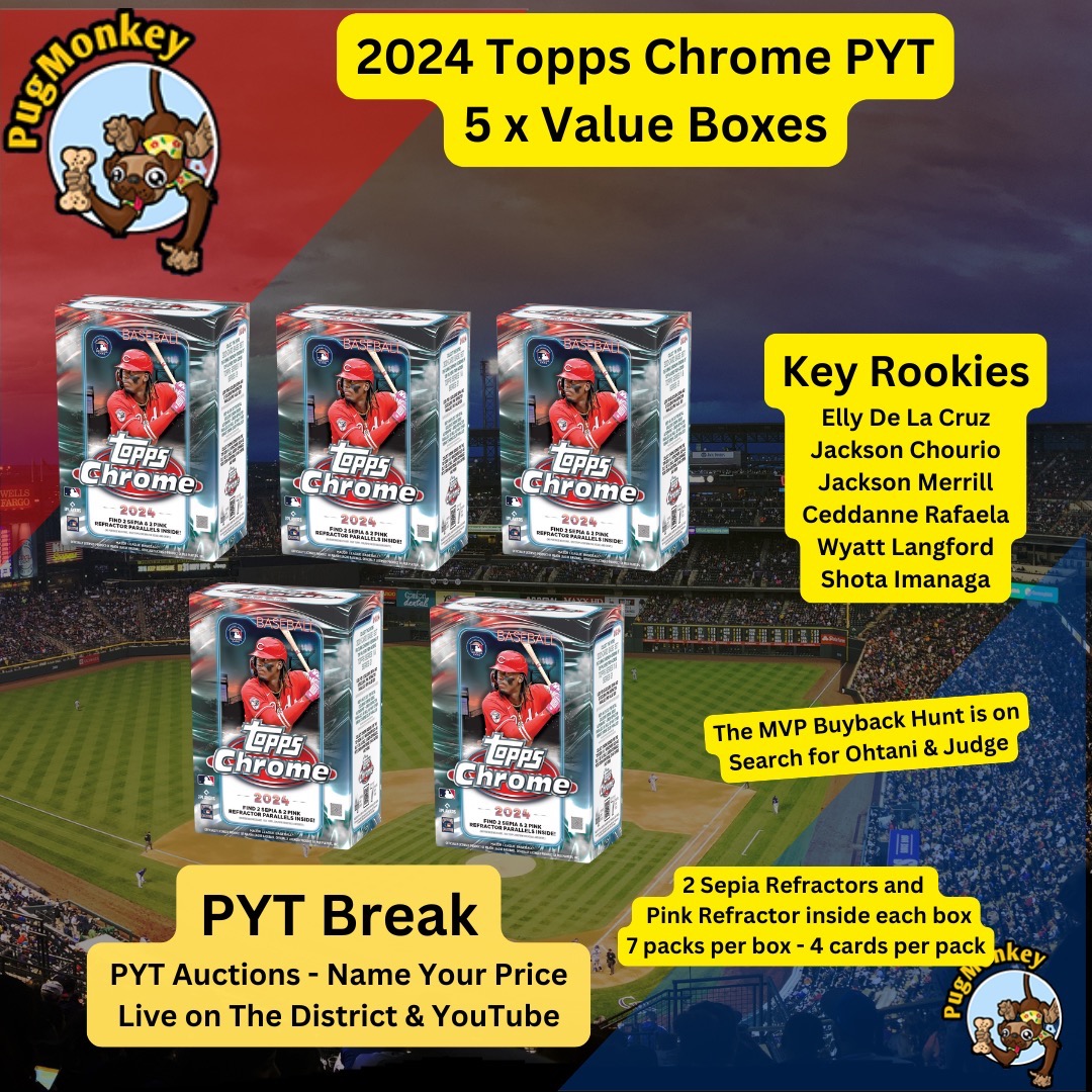 Atlanta Braves - 2024 Topps Chrome Baseball PYT - 5 x Value Boxes - MVP ...