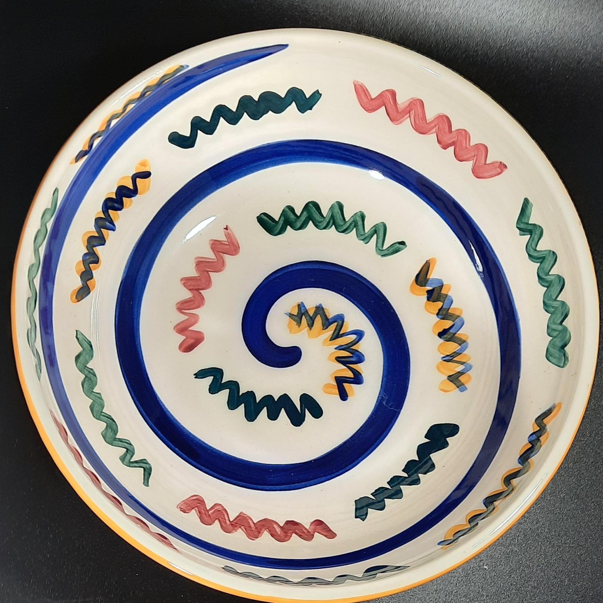 Vintage Gail Pittman Studio Pottery Zig Zag Pattern Large Bowl ...