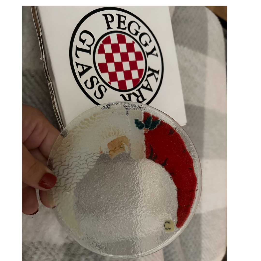 Peggy Carr Fused Glass St. Nick Plate