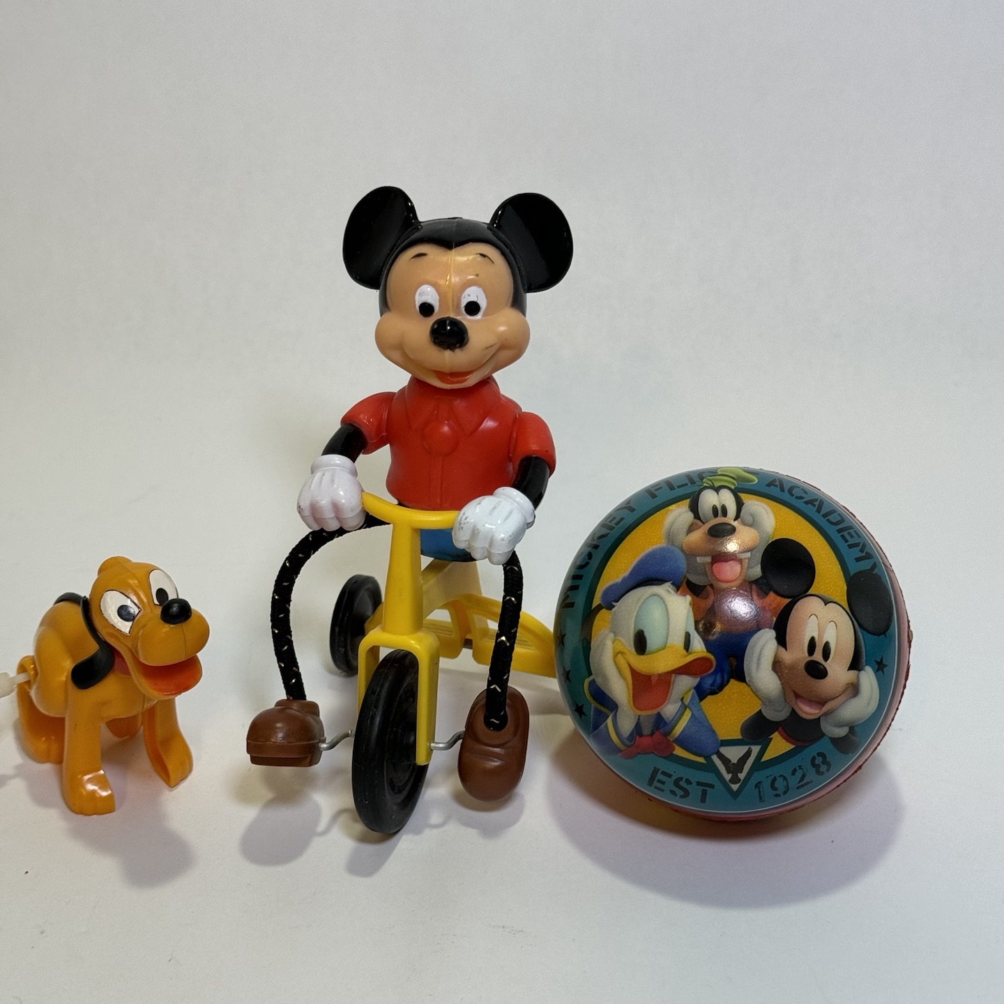 27. Disney 1977 Mikey On Bike Pluto Wind Up & Ball Mikey And Friends