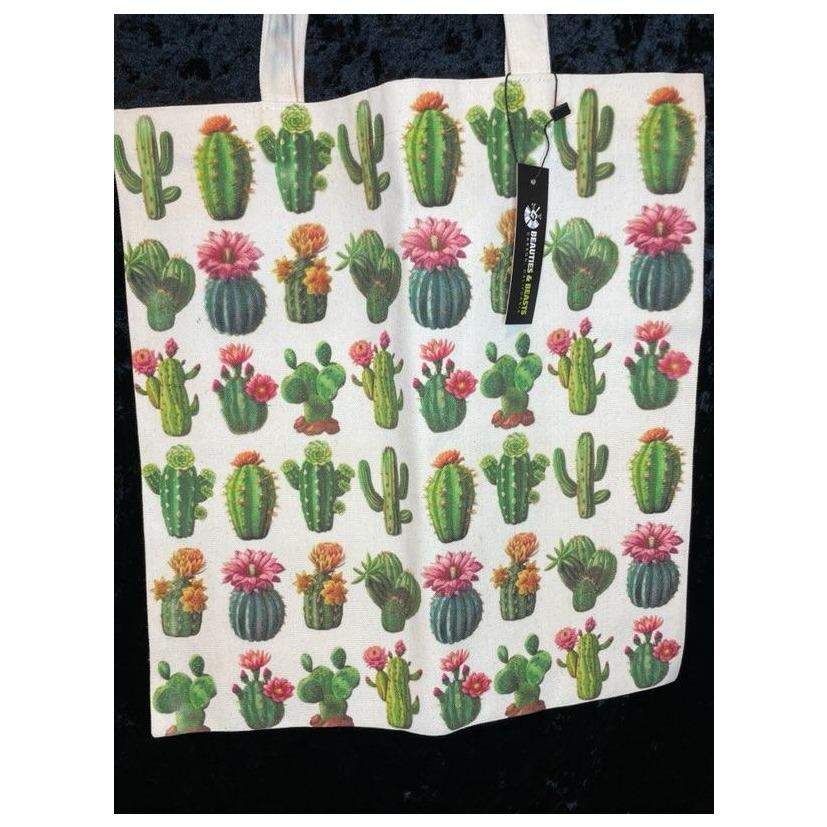 Cactus Themed Cotton Canvas Tote Bags