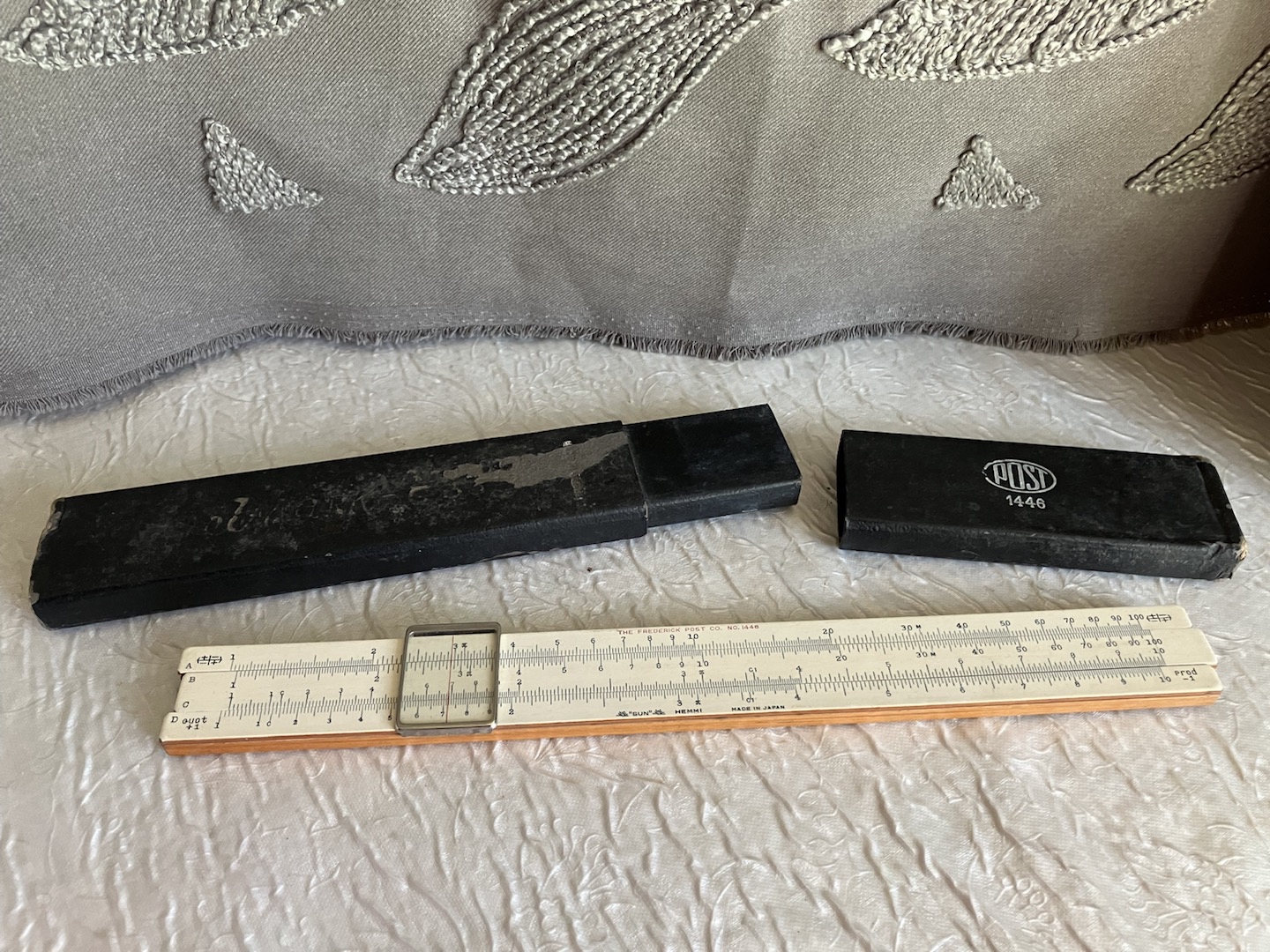 VTG 1446 Sun Hemmi The Fredrick Post Co Bamboo Slide Rule Original Case ...