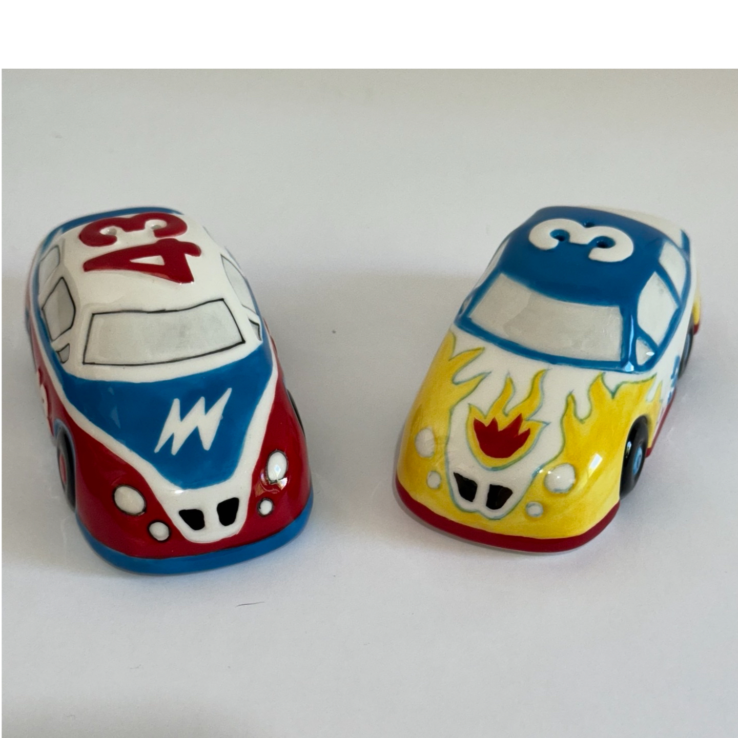10. Fitz Floyd Race Cars Salt Pepper Shaker