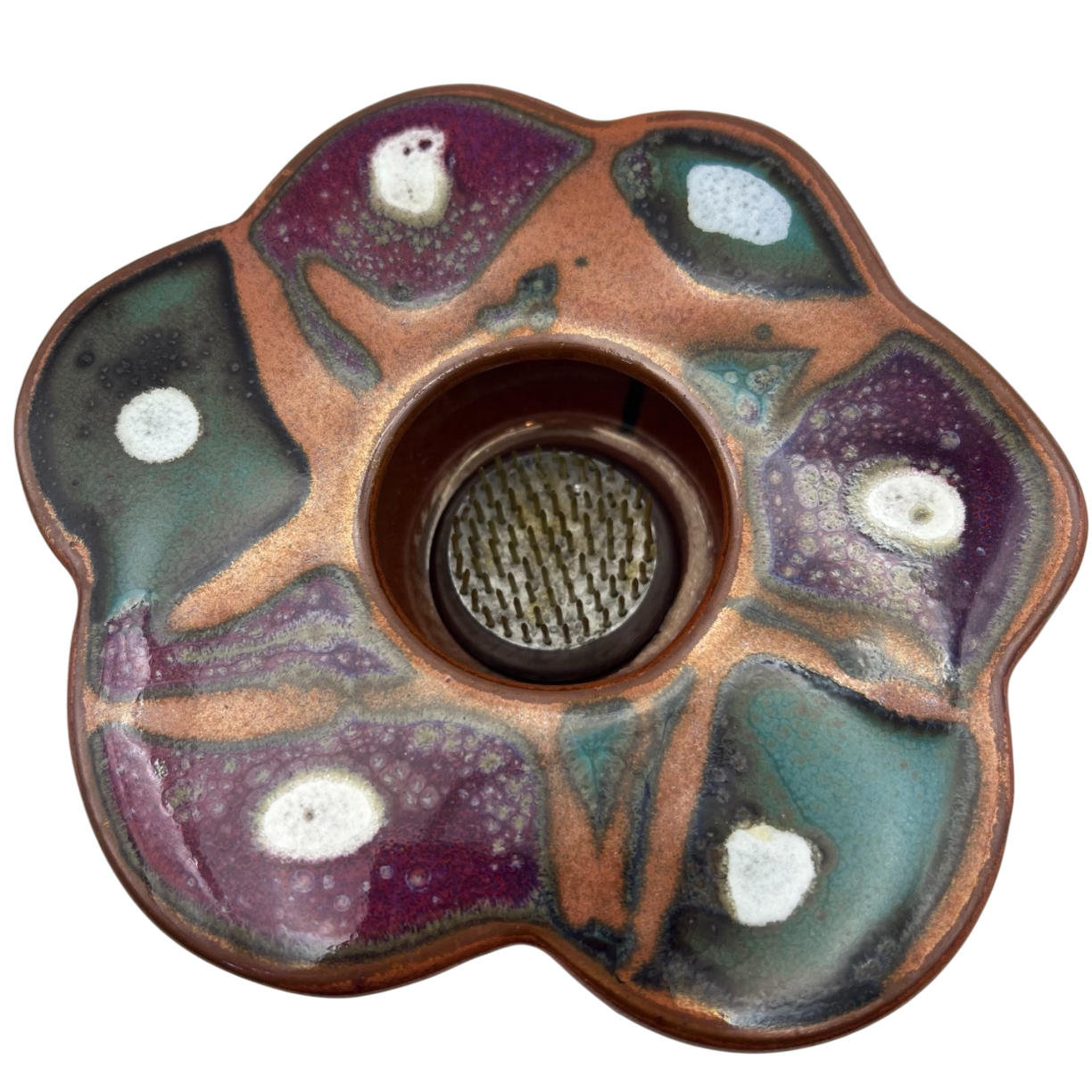 Signed Potters Brown (Doug Brown) Ikebana Vase 1.75”x 7”