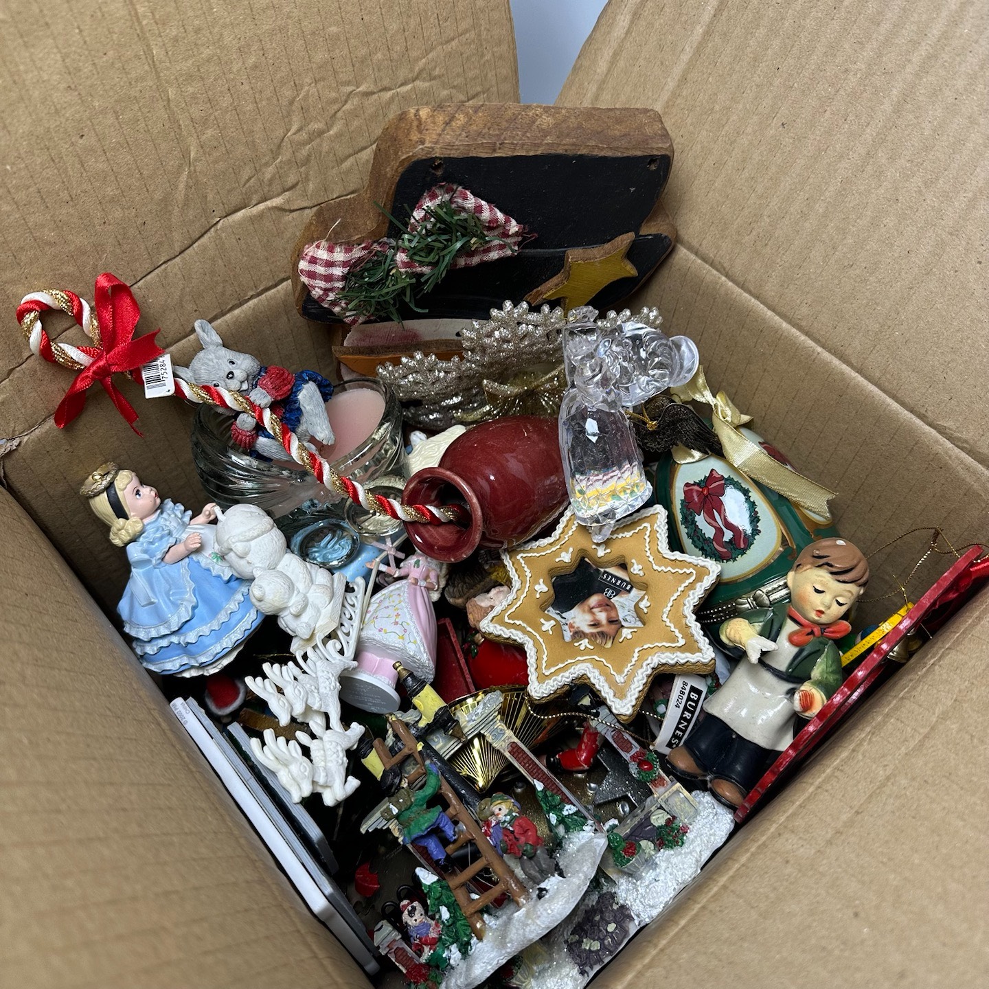 Grab Bag (Box) Of Mixed Vintage Christmas Ornaments Collectibles
