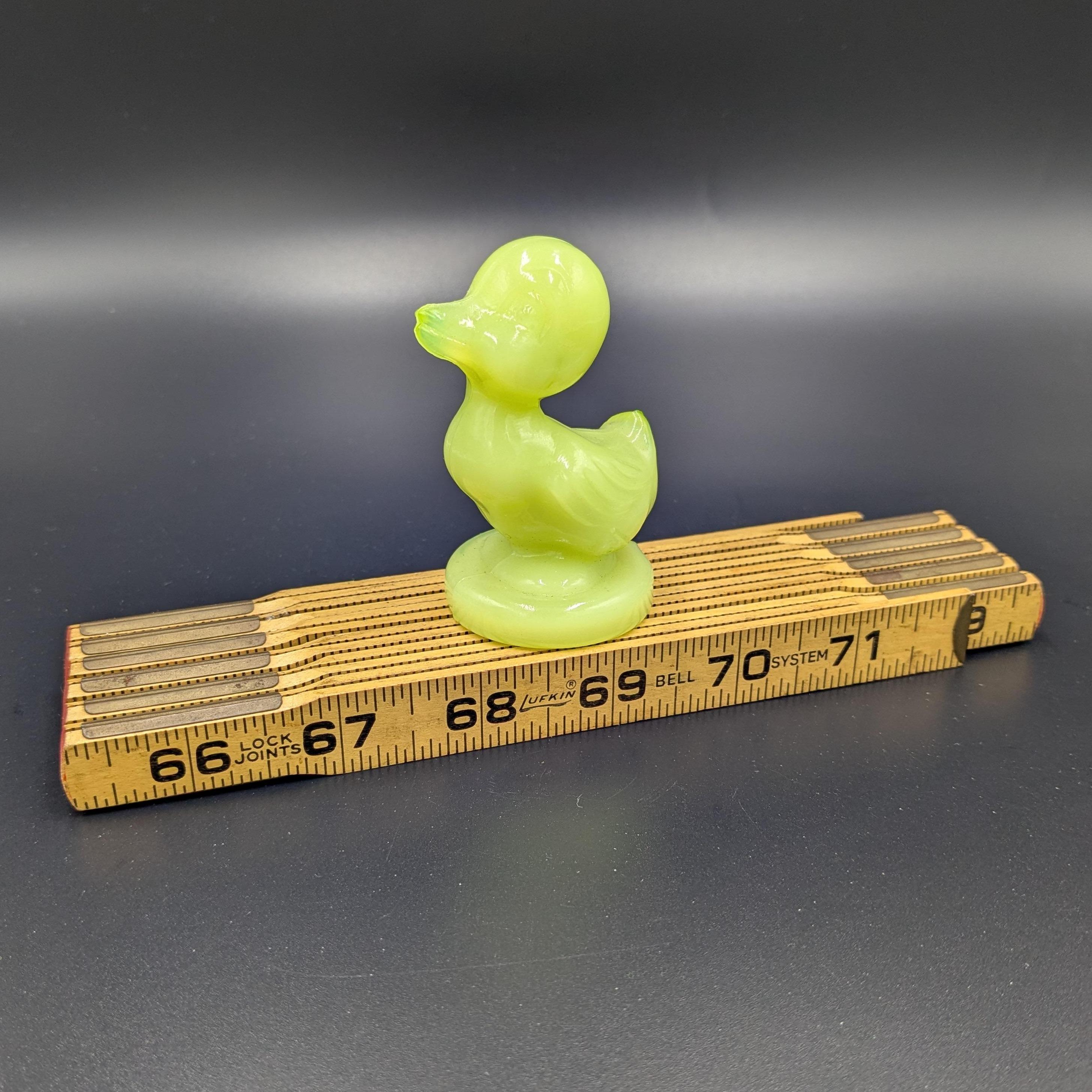 Vintage Boyd Vaseline Glass "Debbie Duck" Figurine