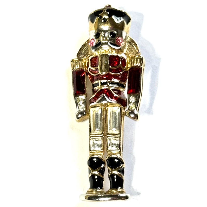 Monet Nutcracker Christmas Brooch