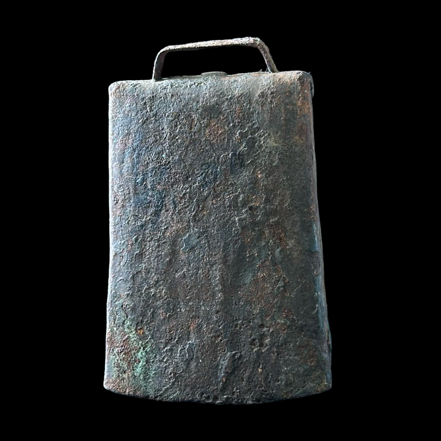 Antique Hand Forged Metal Cowbell With Clapper