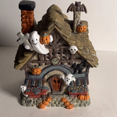 Vintage Halloween Porcelain House Ghost House - Works