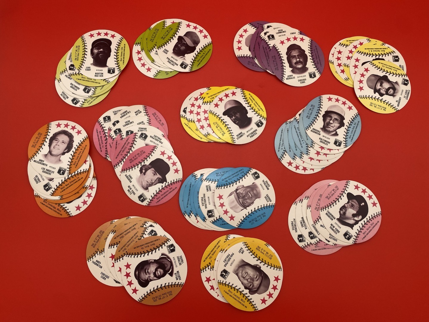 MLB Complete Set of 70 Disc Cards - 1976 Super Star Lunch Bags