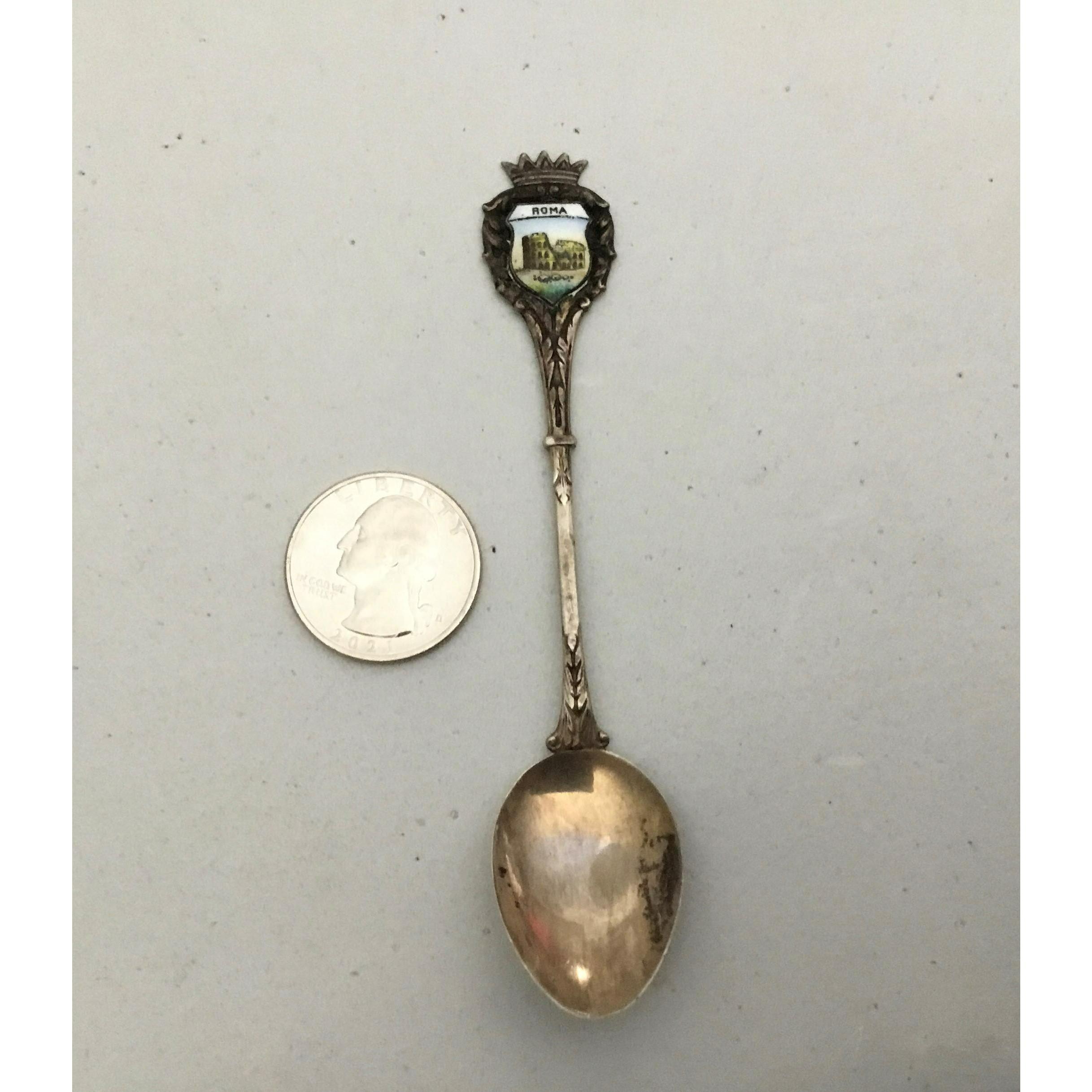 Antique Silver spoon: Italian made Roman Coliseum, made in Italy ...