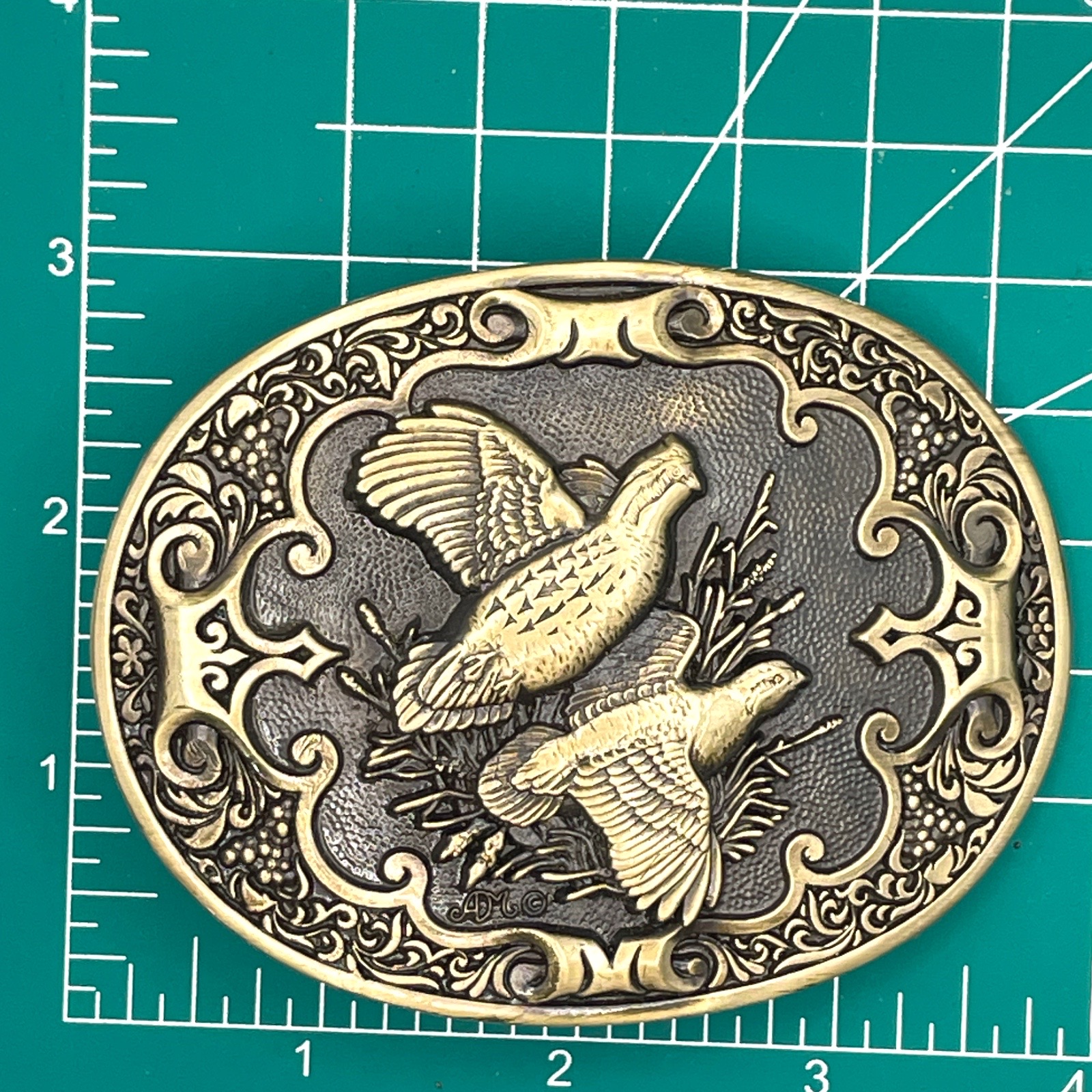 Vintage Bobwhite Quail Solid Brass Belt Buckle - Southwestern Charm