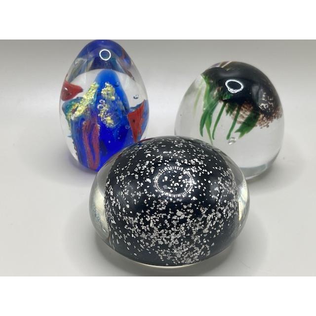 Set of 3 Vintage Art Glass Paperweights ~ Unique Designs ~ Excellent ...