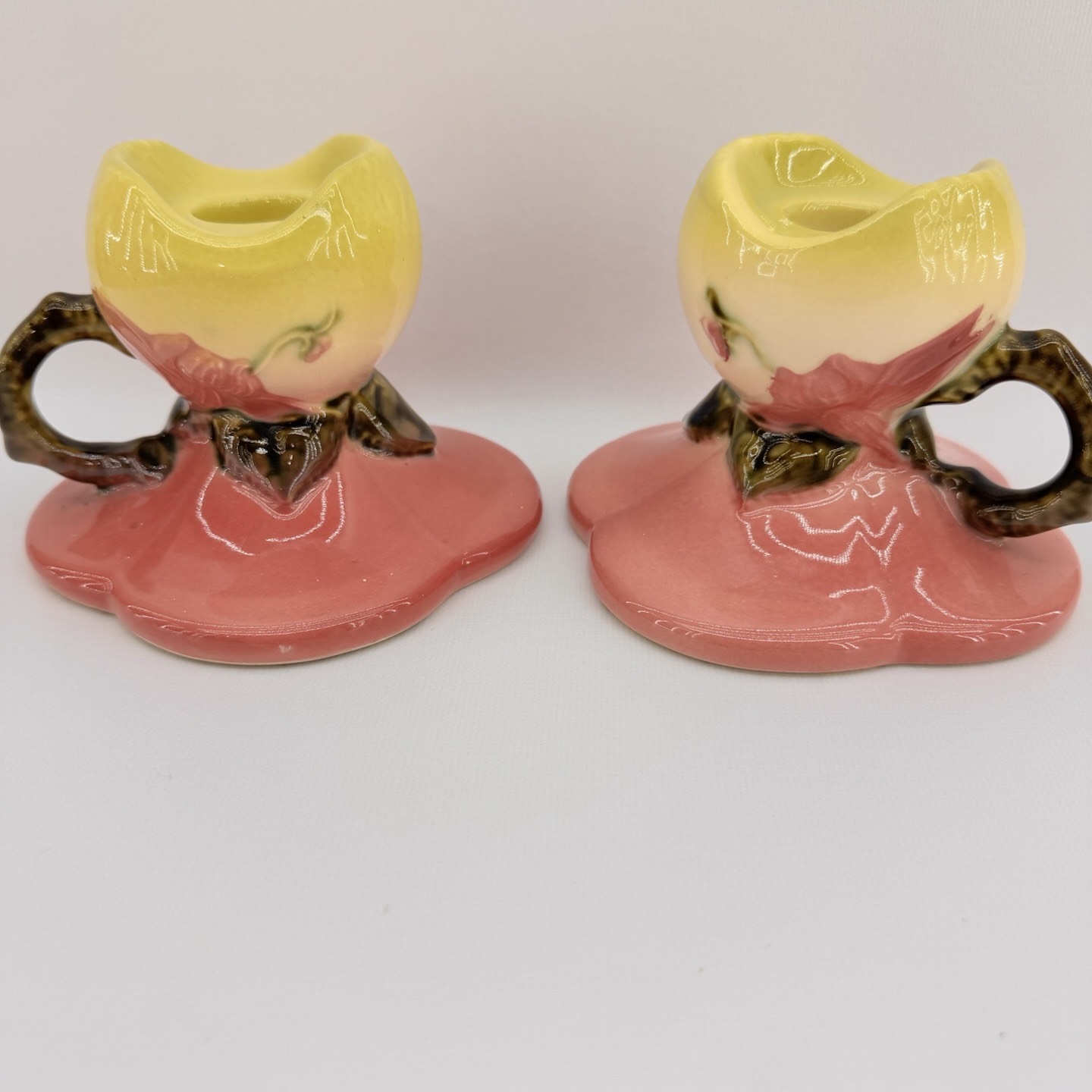 Vintage Hull Pottery Woodland W30 Candle Stick Holders 1950's Pink ...