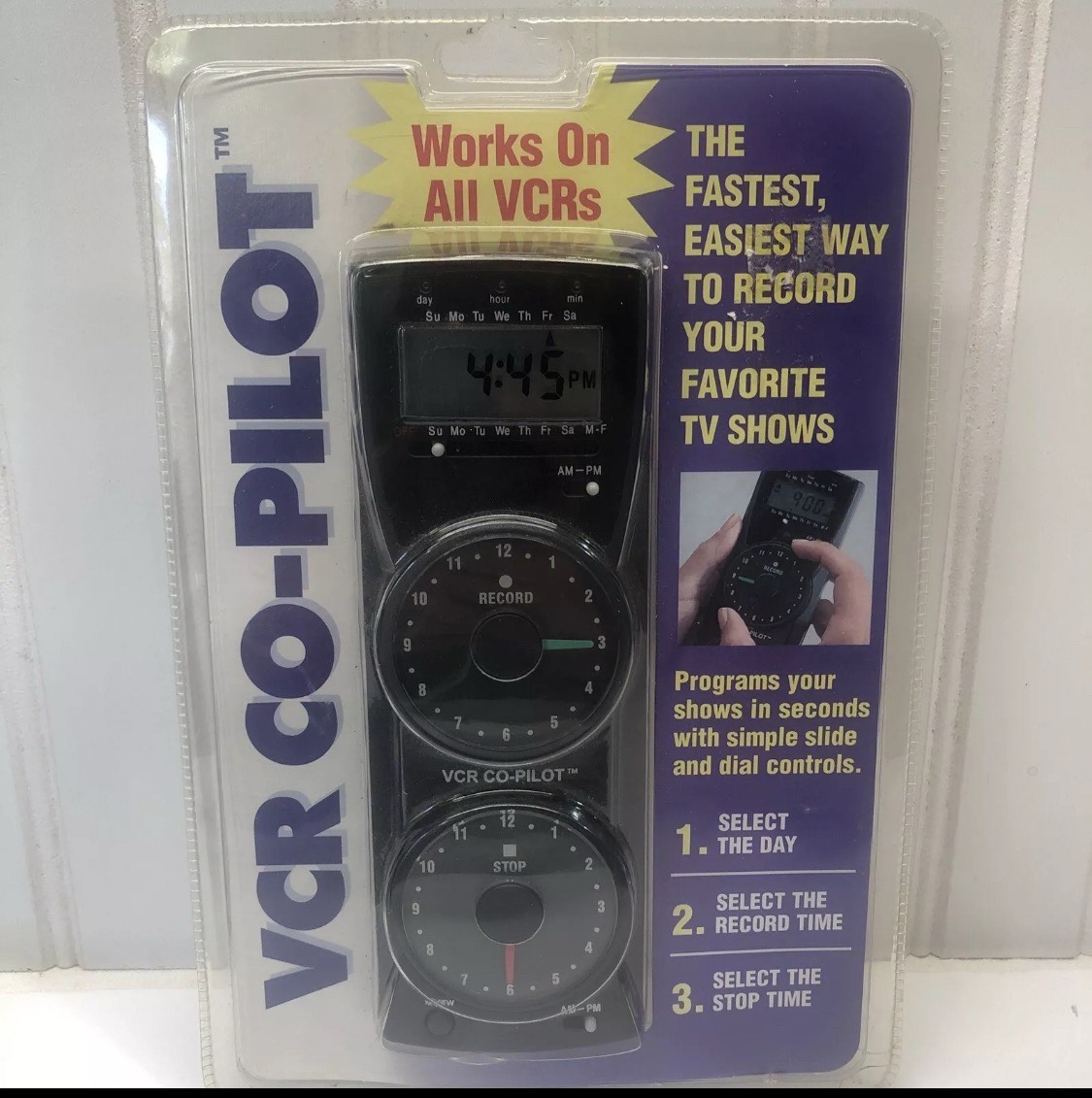 VCR CO-PILOT Remote Control Works on All VCRs Program Timer Combo Universal
