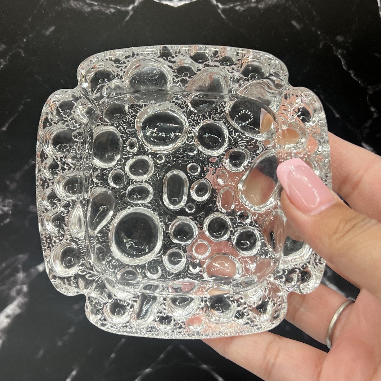 Pebble Glass Midcentury Ashtray