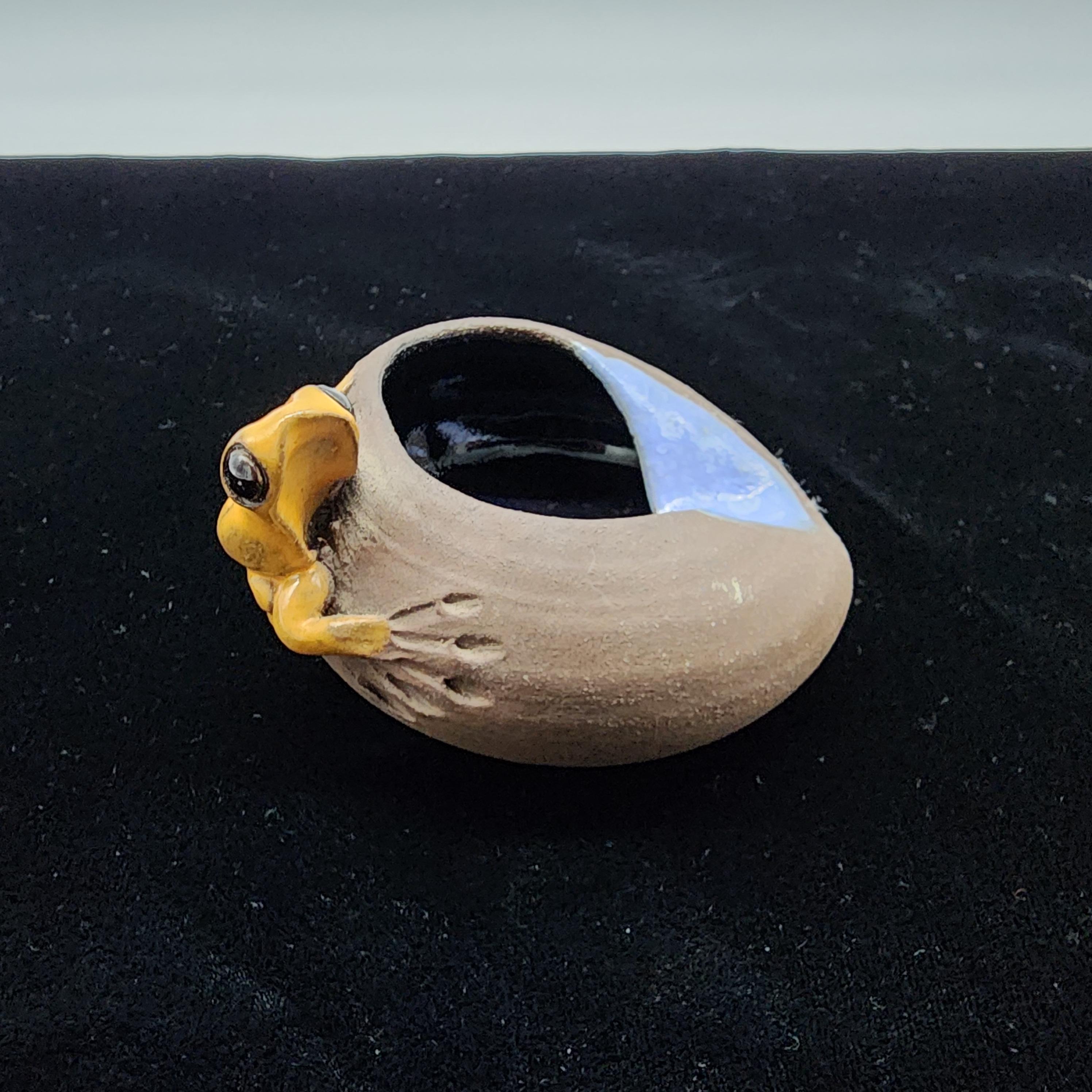 Puerto Rico Ceramic Pottery Orange Coqui Frog Ashtray Bowl Signed ...