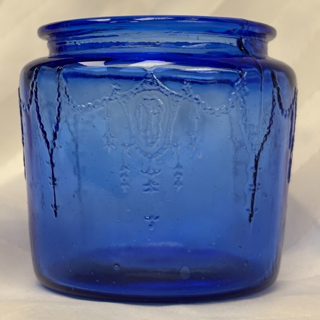 1930 Vintage Miniature Cobalt Blue Anchor Hocking Cameo Biscuit Jar ...