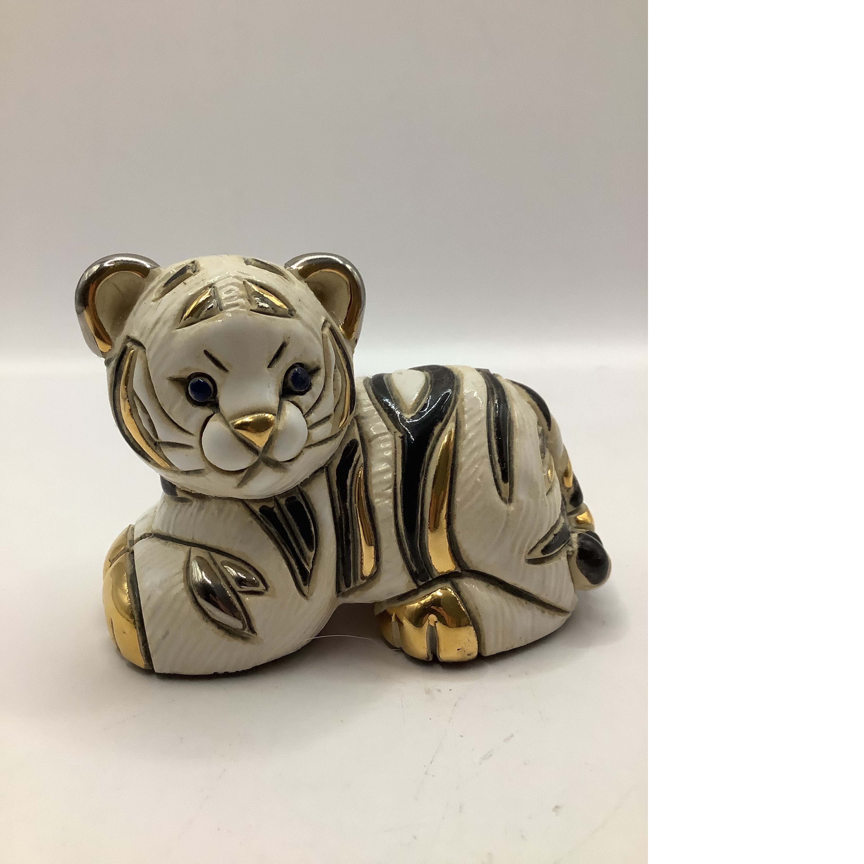 Vintage De Rosa Artesanal Rinconada White Tiger Cub Rincababy 1720 Figurine
