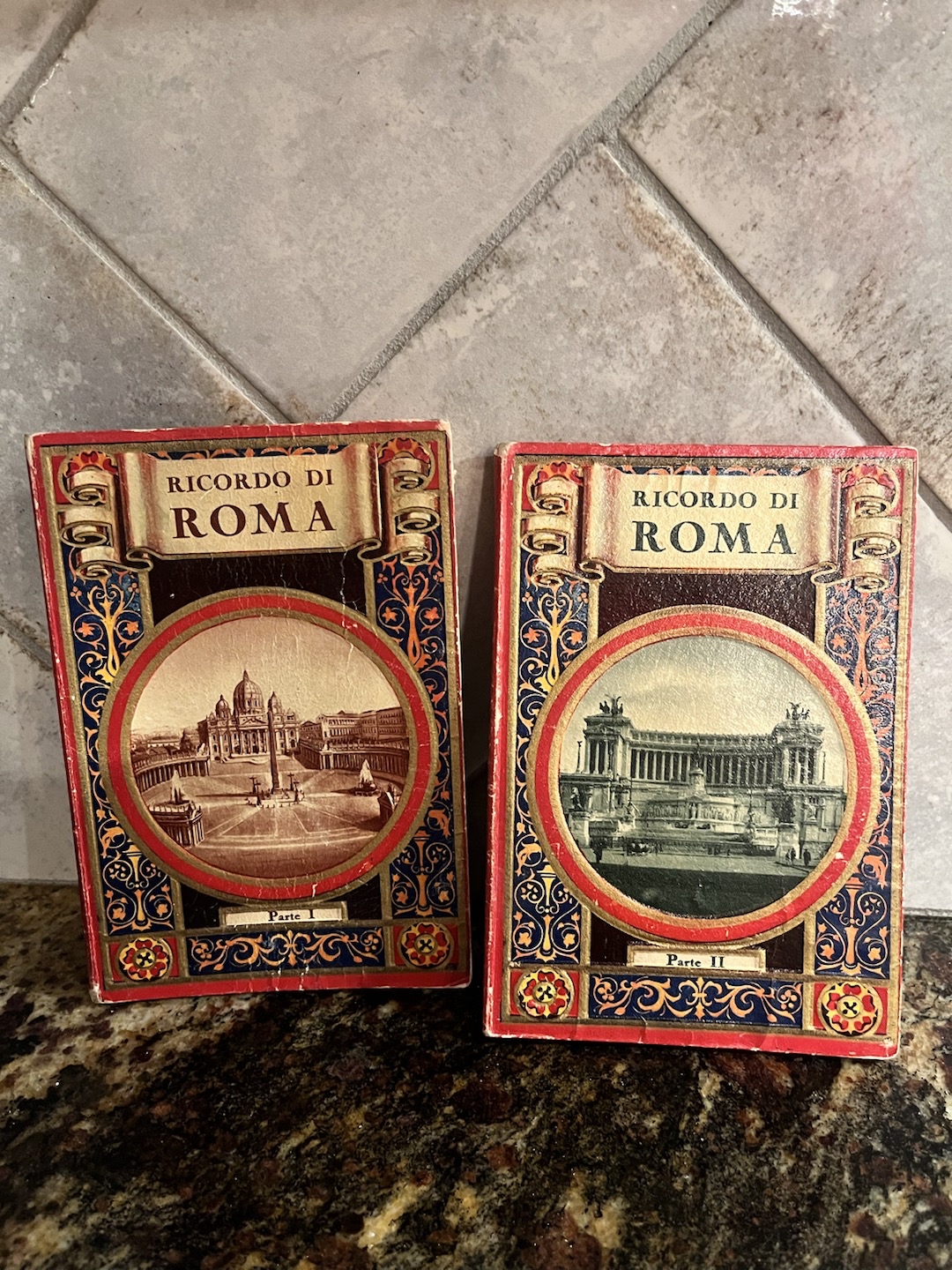Ricordo Di Roma Parte I & II Antique Souvenir Photo Books Rome Italy