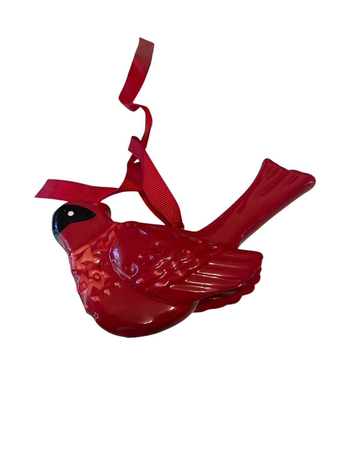 Hanging Ceramic Cardinal Bird 4in