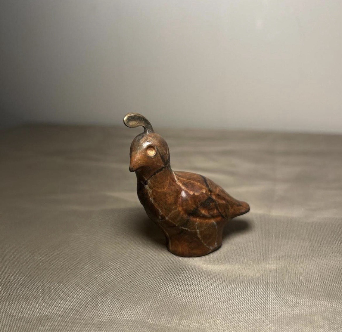 Small Stone Quail Figurine