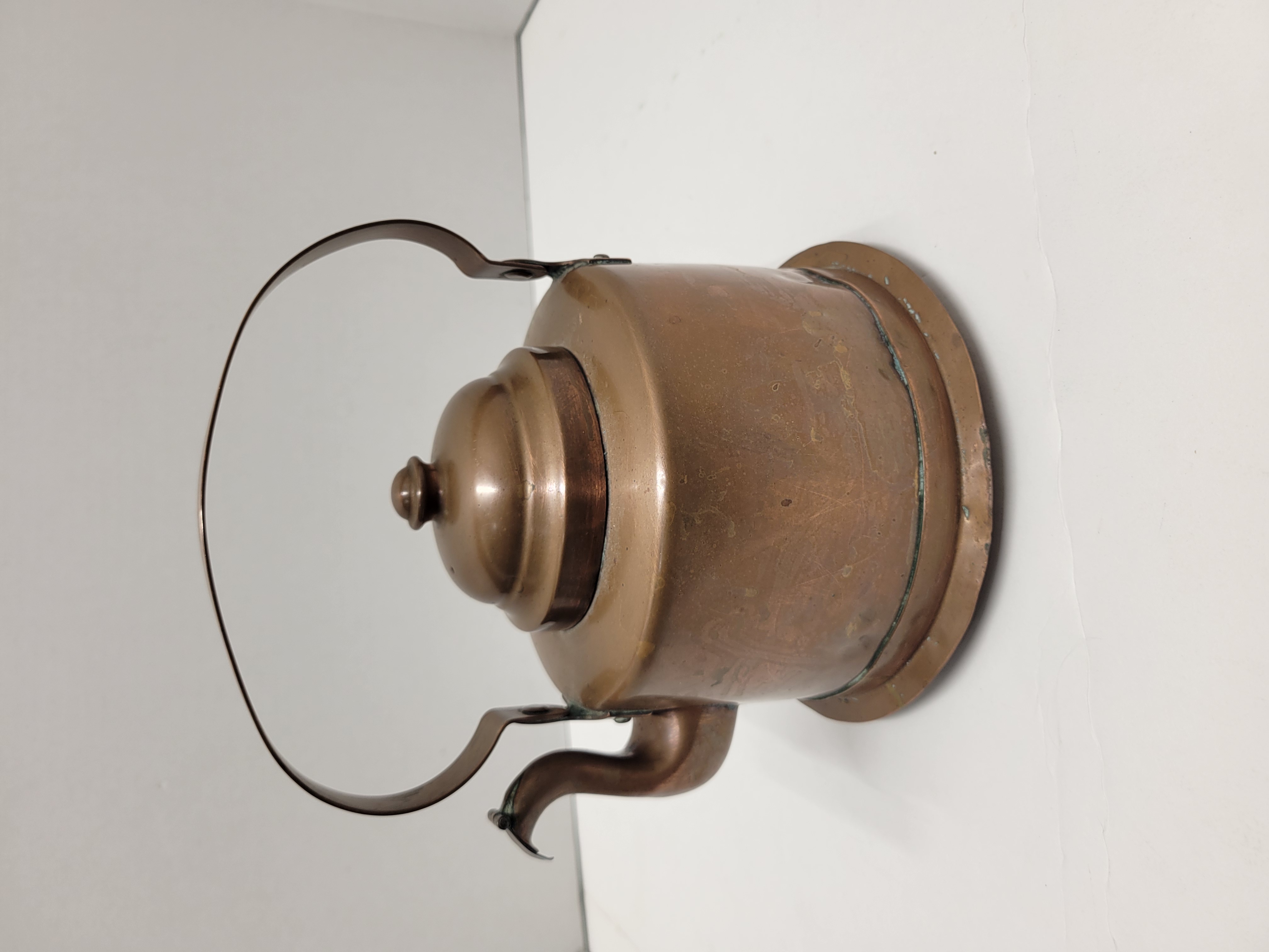 Antique Swedish Copper Grillby Metall Fabrik tea pot with Handle 1.5Lp