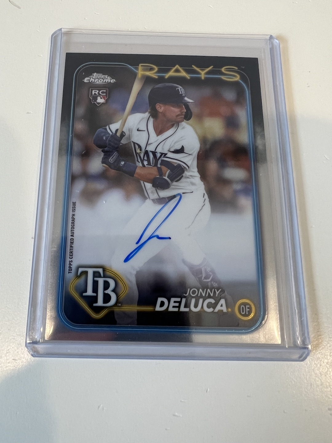 Johnny DeLuca RC Chrome Auto Tampa Bay Rays
