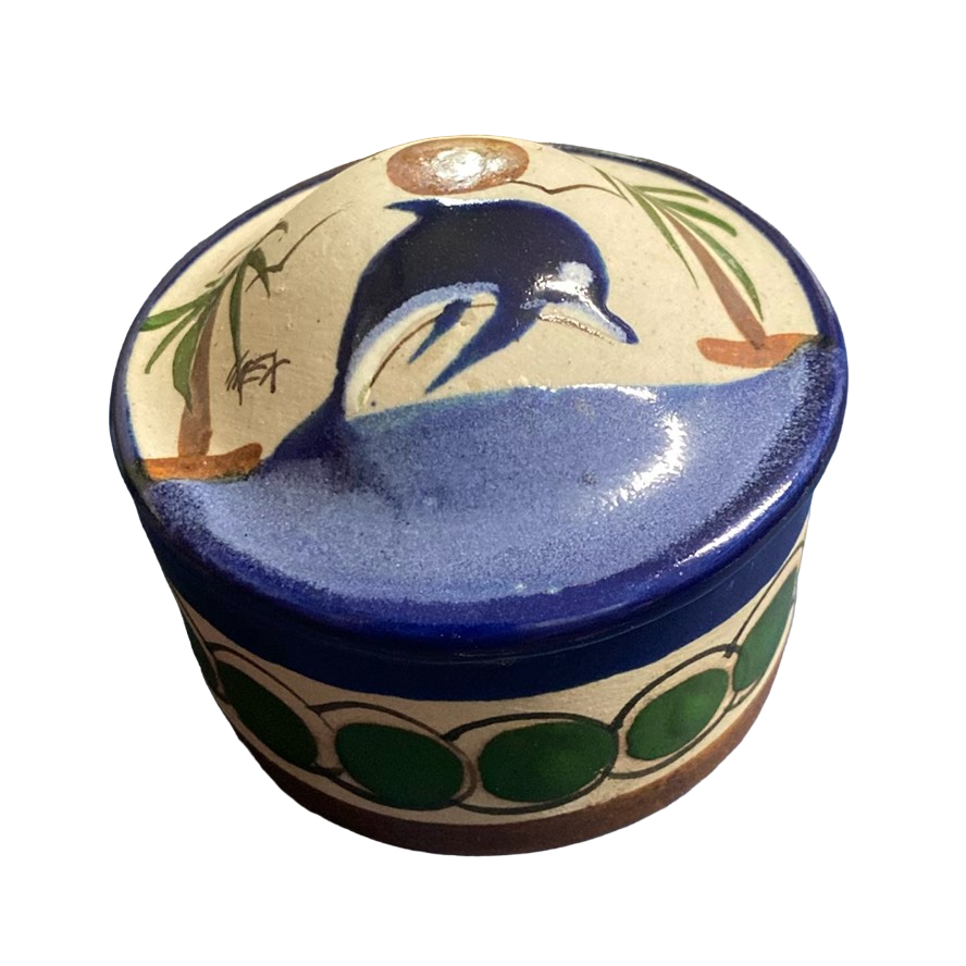 Mexican Pottery Trinket Box Puerto Vallarta