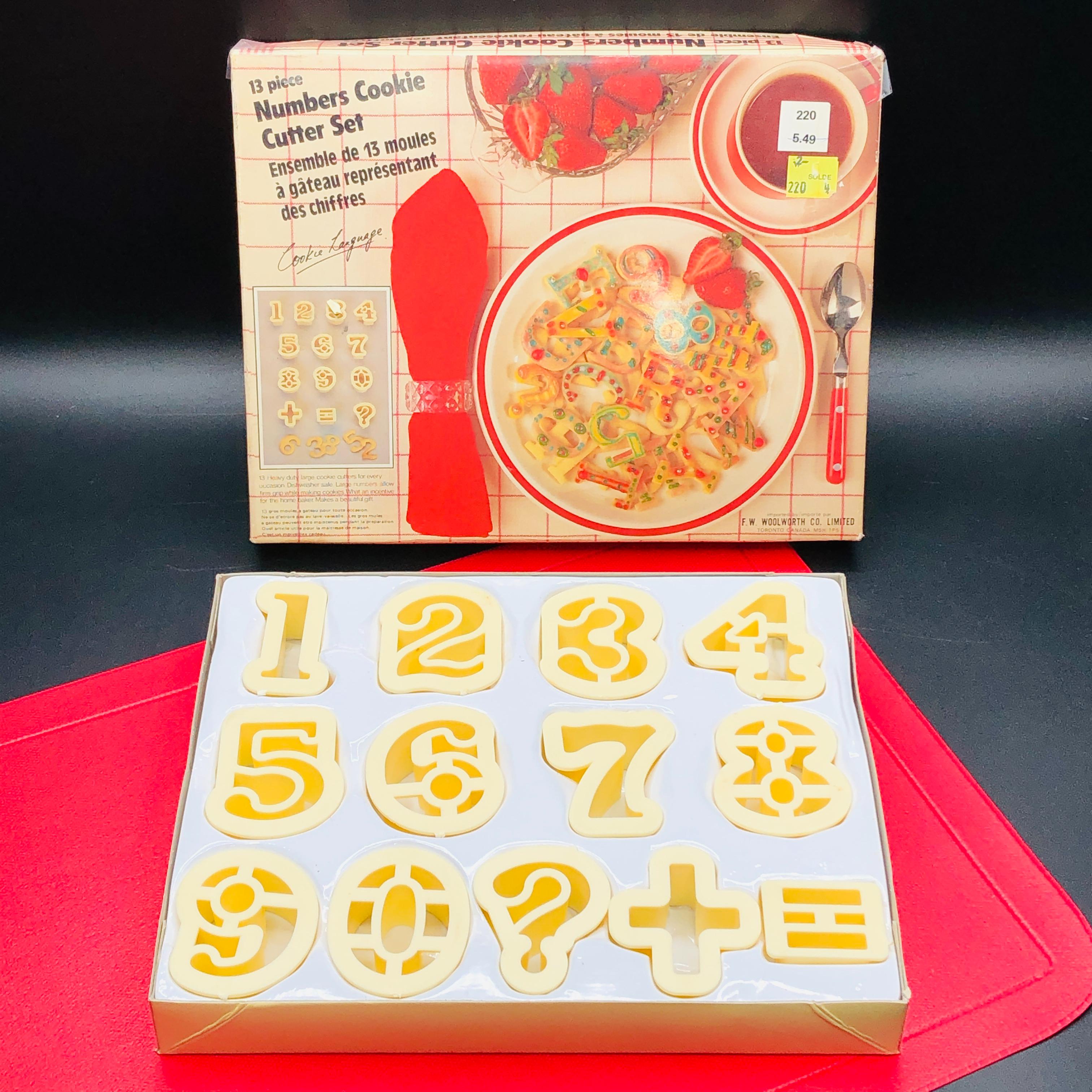 80s Woolworth NUMBERS Cookie Cutter Set - Original 13 piece Box Kit ...