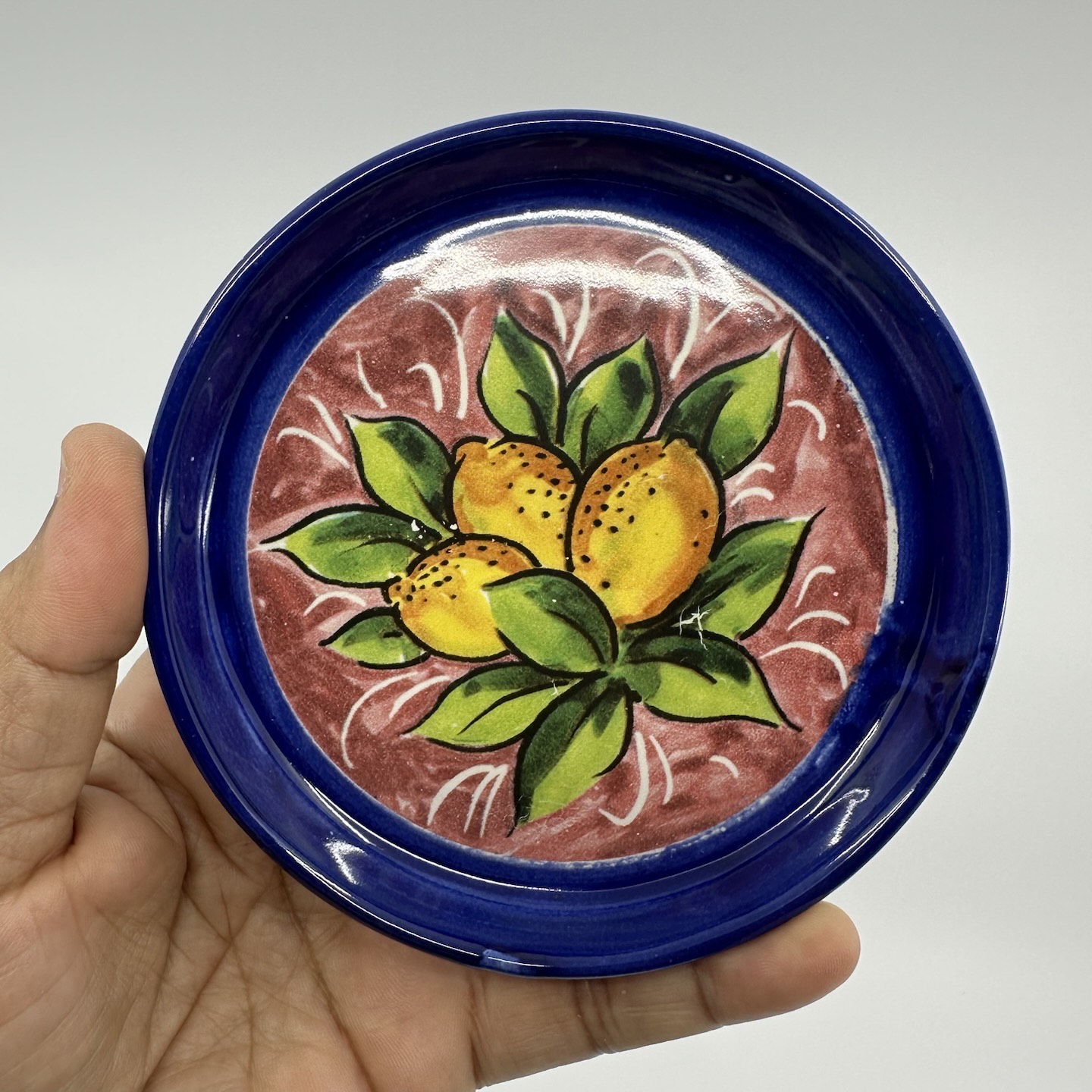 Small Talavera Dish Handpainted Lemons Made In Italy
