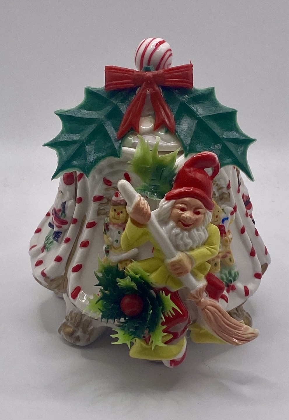 706. Vtg Cracker Barrel Candy Cane Lane Creamer Embellished With Vtg ...